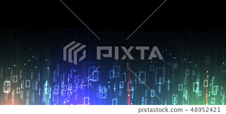 Bytes of binary code run through network. Abstract - Stock Illustration ...