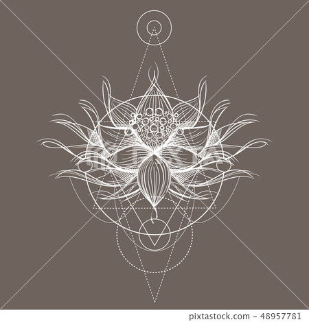 Elegant element of a stylized flower with... - Stock Illustration ...