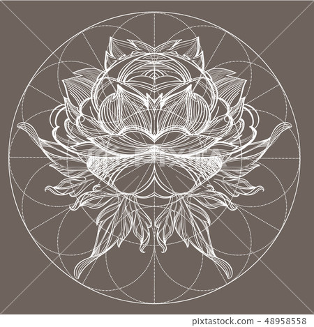 Elegant element of a stylized flower with... - Stock Illustration ...