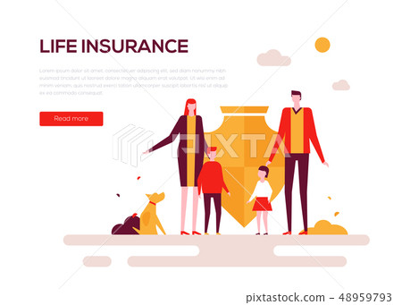 Life insurance - colorful flat design style web... - Stock Illustration ...