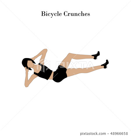 Bicycle crunches exercise workout - Stock Illustration [48966658] - PIXTA