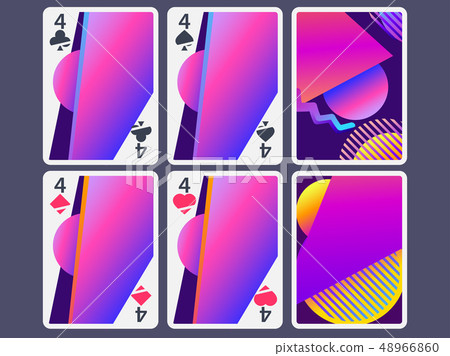 Playing cards in modern style. Gradient shapes, - Stock Illustration ...