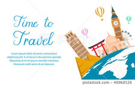 World Tour Color Vector Banner with Text Space - Stock Illustration ...
