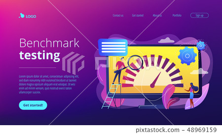 Benchmark testing concept landing page. - Stock Illustration [48969159 ...
