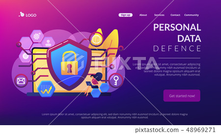 Privacy engineering concept landing page. - Stock Illustration ...