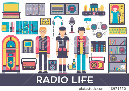 Radio life day collection icon set. - Stock Illustration [48971550] - PIXTA
