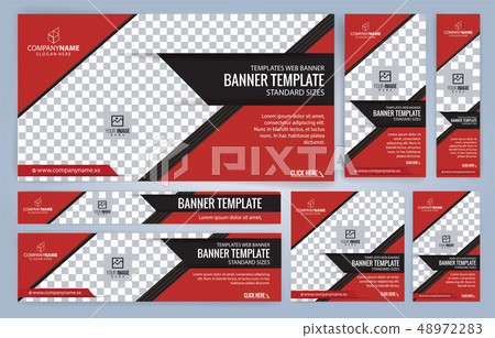 Red and Black Web banners templates - Stock Illustration [48972283] - PIXTA