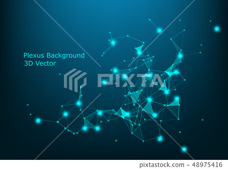 Abstract vector particles and lines. Plexus - Stock Illustration ...