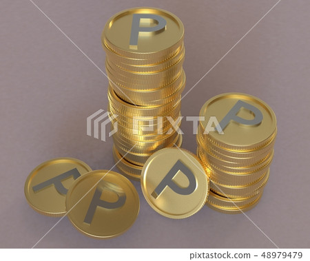 Point coin 3DCG - Stock Illustration [48979479] - PIXTA