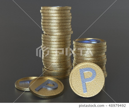 Point coin 3DCG - Stock Illustration [48979492] - PIXTA