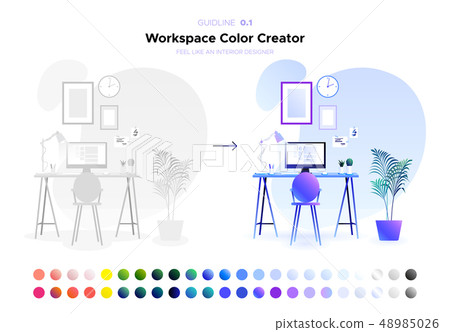 Workspace Color Creator. Interior background - Stock Illustration ...