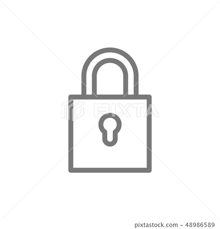 Lock line icon. Isolated on white background - Stock Illustration ...
