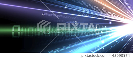 Bytes of binary code run through network. Abstract - Stock Illustration ...