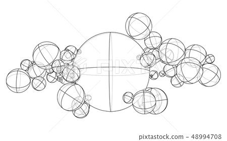 Abstract outline spheres concept. Vector - Stock Illustration [48994708 ...