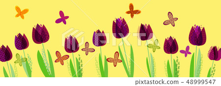 Abstract bright spring, floral pattern - Stock Illustration [48999547 ...