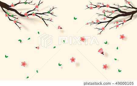 illustration of paper art and craft spring season - Stock Illustration ...