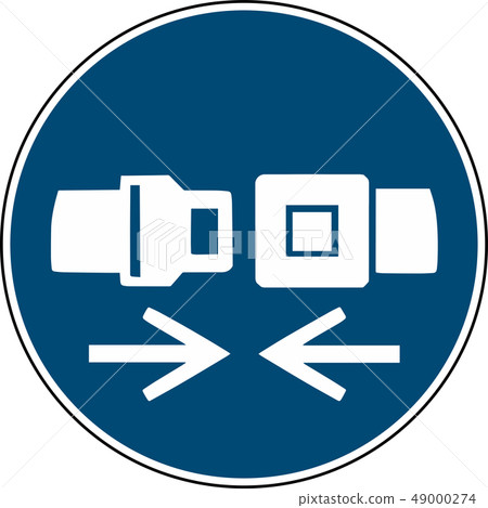 wear safety belt sign - mandatory sign iso 7010 -插圖素材 [49000274] - PIXTA圖庫