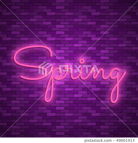 Neon banner spring. Stock vector. Poster for... - Stock Illustration ...