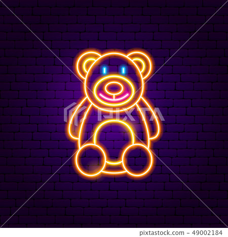 Teddy Bear Neon Sign - Stock Illustration [49002184] - PIXTA