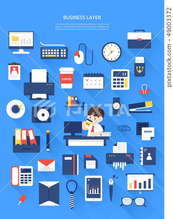 Collection of business office layers - Stock Illustration [49003372 ...