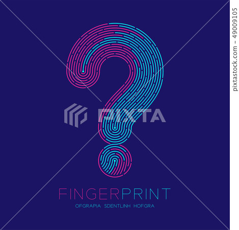 Question mark sign pattern Fingerprint scan logo - Stock Illustration ...