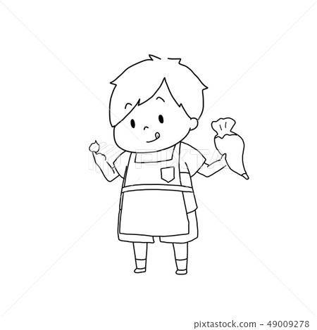 Boy cooking - Stock Illustration [49009278] - PIXTA
