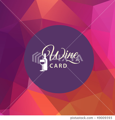 Cool flat wine or winery logo on triangle pattern - Stock Illustration ...