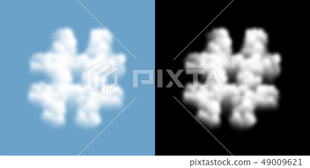 Hashtag sign or octothorpe symbol Cloud or smoke - Stock Illustration ...