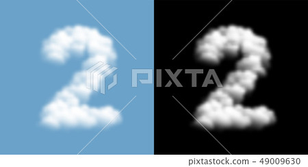 Alphabet set letter number two or 2 Cloud, smoke - Stock Illustration ...