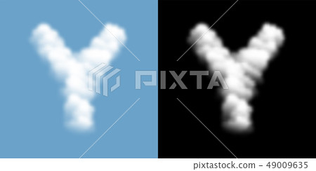 Alphabet uppercase set letter Y, Cloud or smoke - Stock Illustration ...
