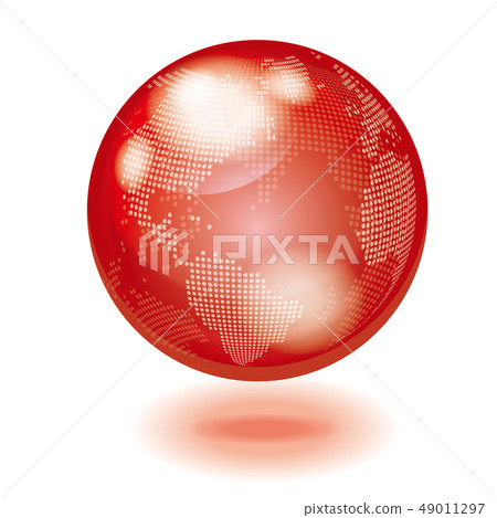 Translucent globe illustration (red) | Network... - Stock Illustration ...