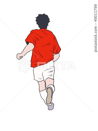Soccer player back red - Stock Illustration [49011799] - PIXTA