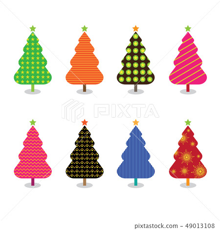 Happy Christmas and Tree Icon Illustration - Stock Illustration ...