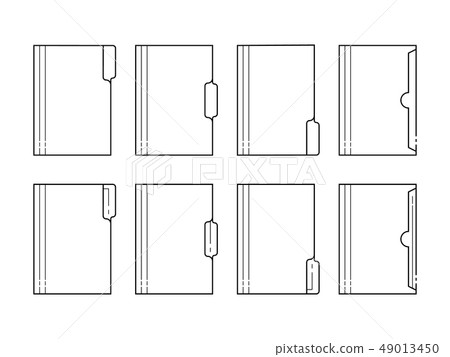 Paper folder thin line icons. Outlined archive - Stock Illustration ...