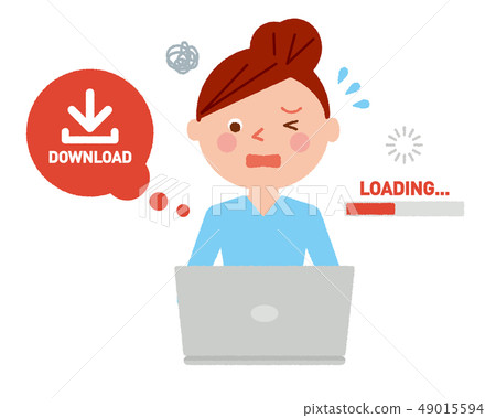 Woman personal computer slow illustration vector - Stock Illustration ...