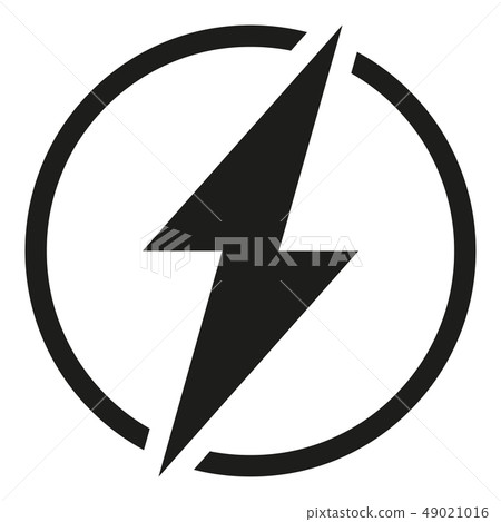 Black and white rounded lightning silhouette - Stock Illustration ...