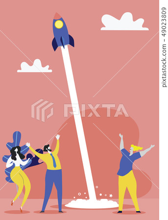 Team of colleagues celebrate win in startup - Stock Illustration ...