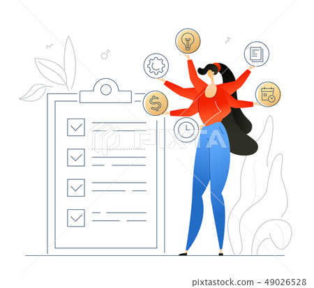 Task management - flat design style colorful... - Stock Illustration ...