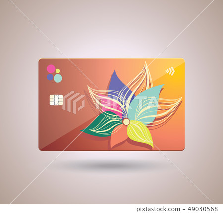 Credit card design with shadow. Detailed - Stock Illustration [49030568 ...