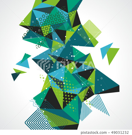 Abstract geometric 3D polygonal background. Vector - Stock Illustration ...
