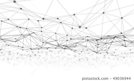 Digital data and network connection triangle lines-插圖素材 [49036944 ...