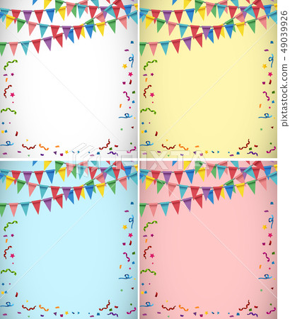 Four paper background with colorful flags - Stock Illustration ...