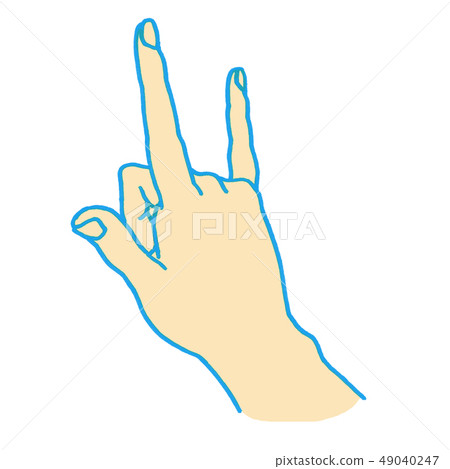 [Illustration of a hand and a finger (fox)]... - Stock Illustration ...