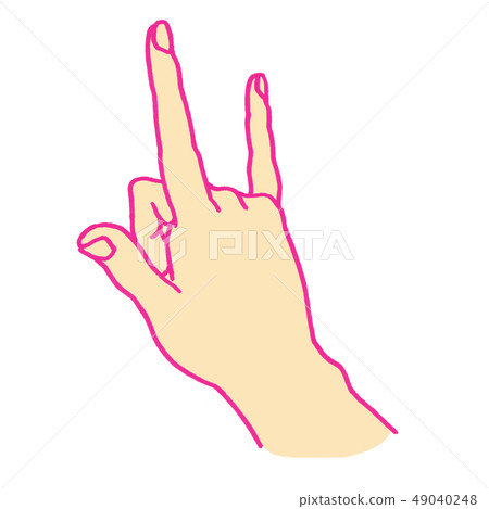 [Illustration of a hand and a finger (fox)]... - Stock Illustration ...