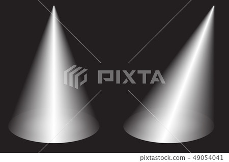 Set of two white conical light sources - Stock Illustration [49054041 ...