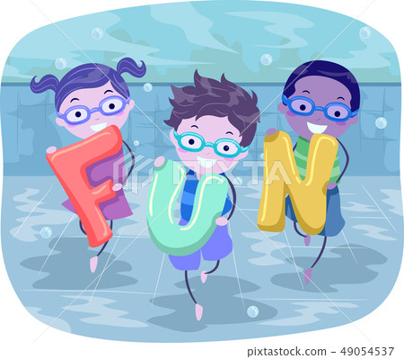Stickman Kids Under Water Swim Illustration - Stock Illustration ...