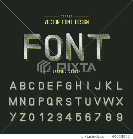 Font and alphabet vector, Line Typeface letter - Stock Illustration ...