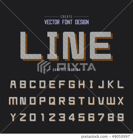 Font and alphabet vector, Line Square typeface - Stock Illustration ...