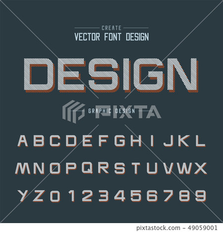 Font and alphabet vector, Line Design typeface - Stock Illustration ...
