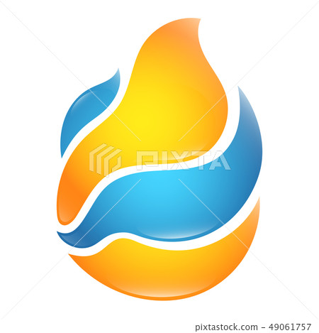 Heating flame and cooling wave design - Stock Illustration [49061757 ...